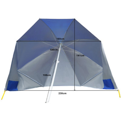 Blue Beach Carp Sea Fishing Umbrella Brolly Shelter Bivvy Sun Shade ...