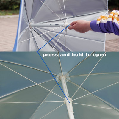 Blue Beach Carp Sea Fishing Umbrella Brolly Shelter Bivvy Sun Shade ...