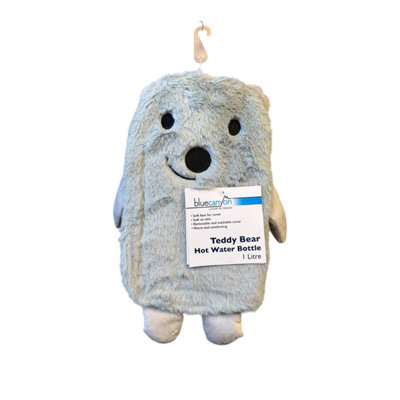 Blue Canyon 1L Teddy Bear Hot Water Bottle with Soft Faux Fur Cover ...