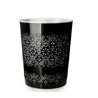 Blue Canyon Flora 9 Litre Black Plastic Waste Bin Lightweight Open Top ...