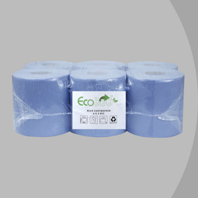 Blue Centrefeed Paper Roll 100M pack of 6 - 2ply Cleaning Towel Blue Roll