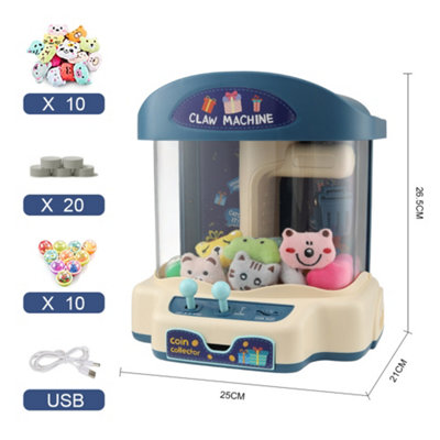 Blue Claw Machine for Kids Mini Vending Machine with 20 Game Coins ...
