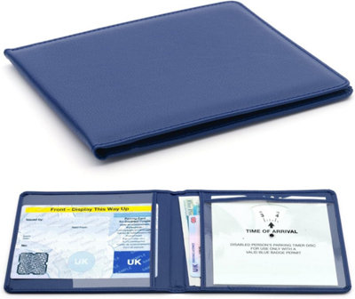 Blue Disabled Badge Holder for Car Blue Badge Parking Permit Wallet ...