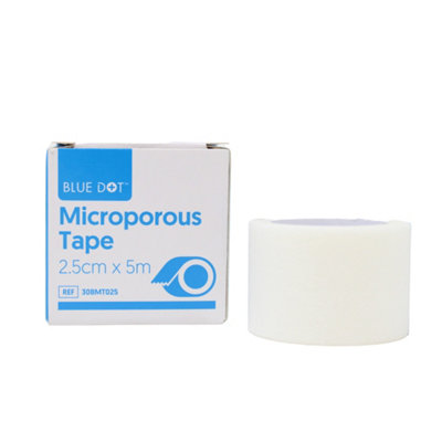 Blue Dot Boxed Microporous Medical Tape 2.5cm x 5m