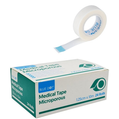 Blue Dot Microporous Tape 1.25cm x 10m 24pk