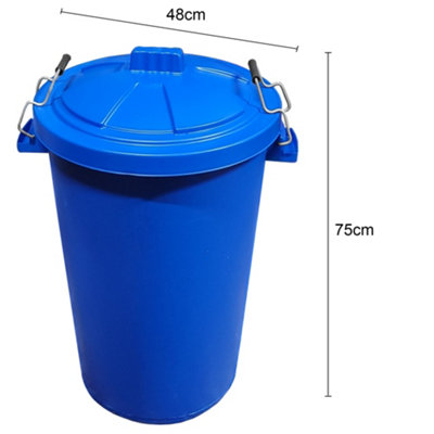 Blue Dustbin with Clip Locking Lid Plastic Dustbin for Home Garden ...