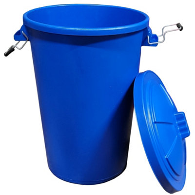 Blue Dustbin with Clip Locking Lid Plastic Dustbin for Home Garden ...