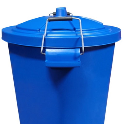 Blue Dustbin with Clip Locking Lid Plastic Dustbin for Home Garden ...