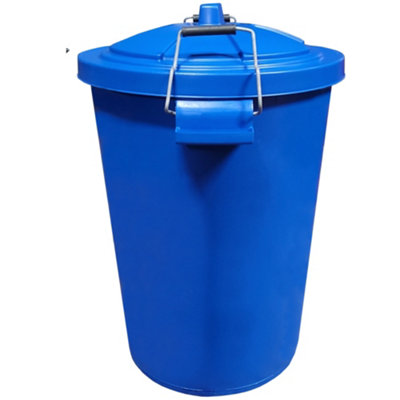 Blue Dustbin with Clip Locking Lid Plastic Dustbin for Home Garden ...