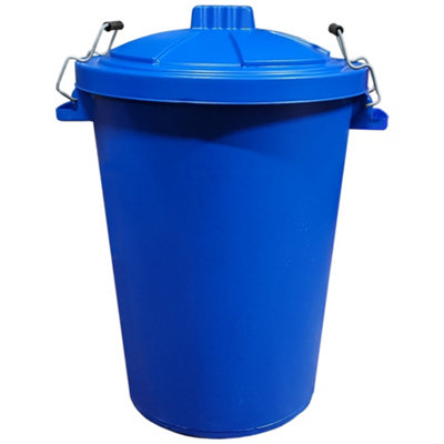 Blue Dustbin with Clip Locking Lid Plastic Dustbin for Home Garden ...