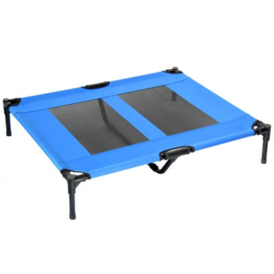Blue Elevated Mesh Pet Bed Large