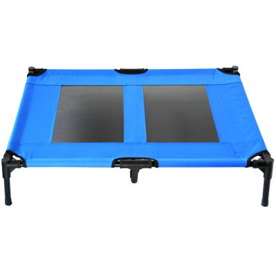 Blue Elevated Mesh Pet Bed Large