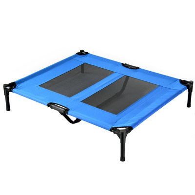 Blue Elevated Mesh Pet Bed Large
