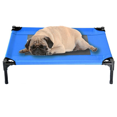 Blue Elevated Mesh Pet Bed Medium