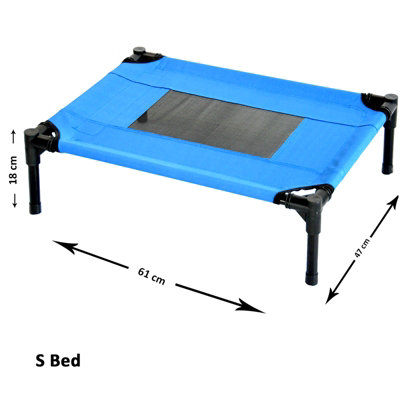 Blue Elevated Mesh Pet Bed Small
