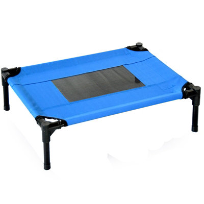 Blue Elevated Mesh Pet Bed Small