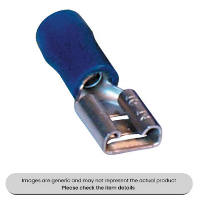 Blue Female Spade Terminals & Connectors 6.3MM Pack of 100