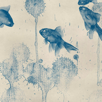 Blue Fish Mural - 384x260cm - 5444-8