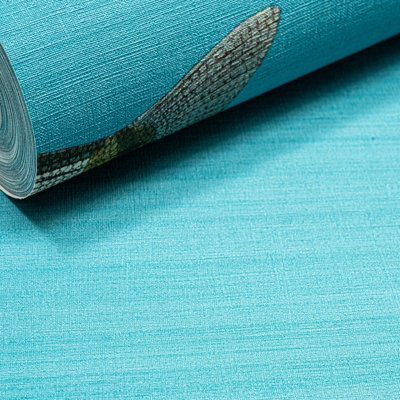 Blue Fish Wallpaper Textured Animal Thick Retro Vinyl Feature Wall ...