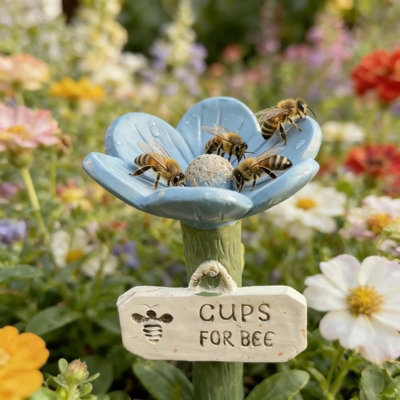 Blue Flower Bee Watering Station & Pollinator Feeder - Safe Garden ...