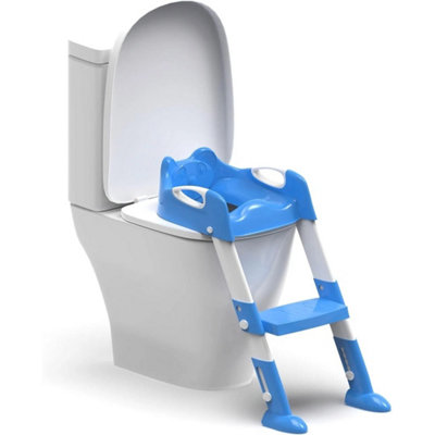 Blue FOLDABLE BABY POTTY INFANT KIDS TOILET CHAIR