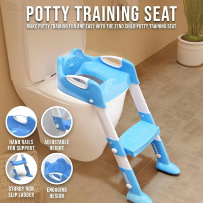 Blue FOLDABLE BABY POTTY INFANT KIDS TOILET CHAIR