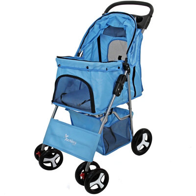 Blue Folding Pushchair Pet Stroller
