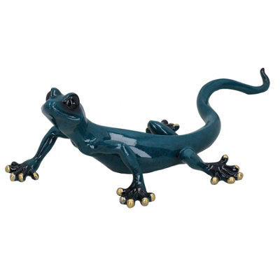 Blue Gecko Lizard Resin Wall Shed Sculpture Decor Statue Ornament ...