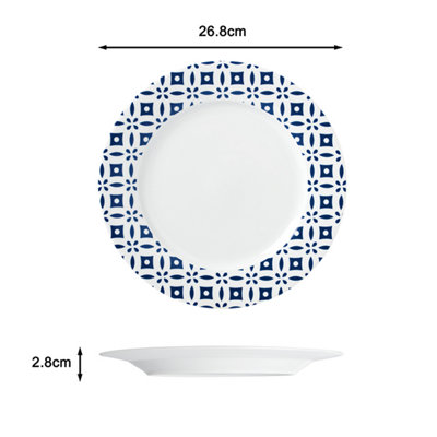 Blue Geometry 16-Piece Dinnerware Set