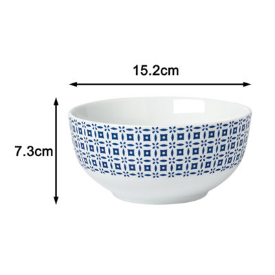 Blue Geometry 16-Piece Dinnerware Set