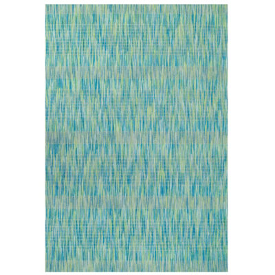 Blue Green Durable Soft Plastic Mottled Flatweave Indoor Outdoor Area ...