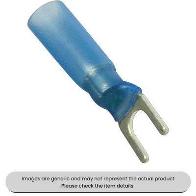 Blue Heat Shrink Terminals Adhesive Lined 4MM Fork Terminals Pack Qty 25