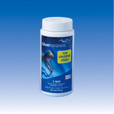 Blue Horizons - 3-Way Chlorine Test Strips 1 X 50 Strips Chlorine PH TA ...