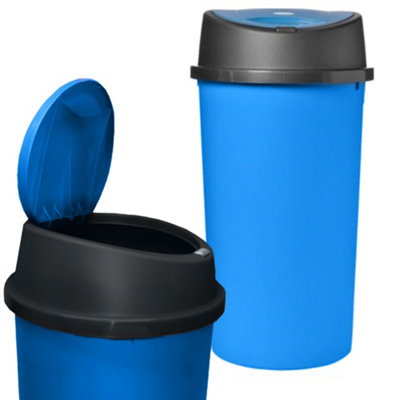 BLUE KITCHEN BIN 45 Litre 45L touch top bin for Home Garden Office ...