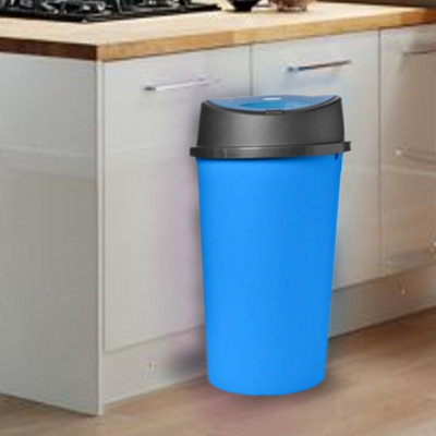 BLUE KITCHEN BIN 45 Litre 45L touch top bin for Home Garden Office ...
