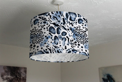 Blue Leopard Print (Ceiling & Lamp Shade) / 25cm x 22cm / Ceiling Shade
