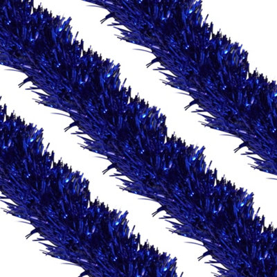 Blue Metallic Shiny Christmas Tinsel Garland for Xmas Tree & Home ...