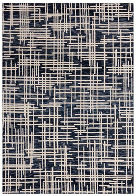 BLUE MODERN ABSTRACT EASY TO CLEAN RUG FOR LIVING ROOM DINING ROOM ...