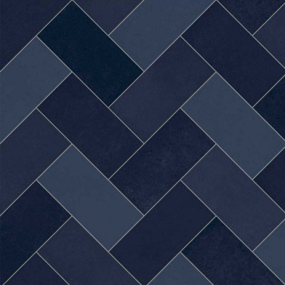 Blue Modern Geometric Anti-Slip Vinyl Flooring for Dining room, Living ...