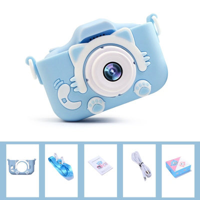 Blue New 5s Mini Cartoon Fun HD Digital Cat Camera