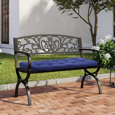 Blue Outdoor Garden Bench Seat Pad Cushion
