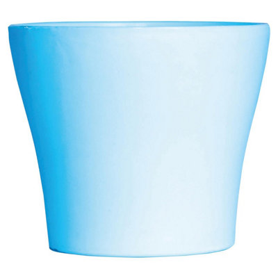 Blue Plastic Plant Pot - Weatherproof Colourful Home or Garden Planter ...