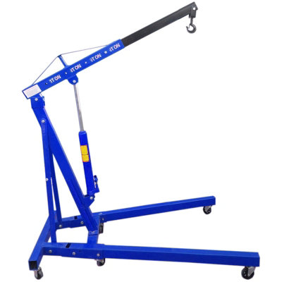 Blue Portable Hydraulic Engine Crane 1 Ton 2200lb Folding Mobile ...