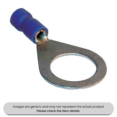Blue Ring Terminals & Connectors 13MM Pack Qty 50