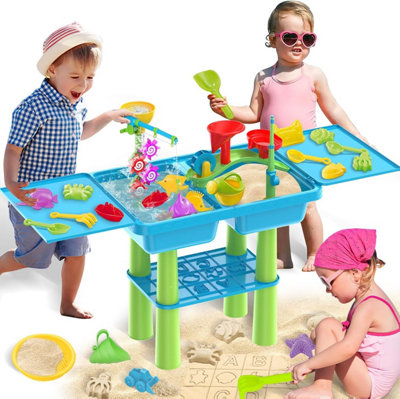 Blue sand and water table Activity Sandbox Sensory Table for Kids ...