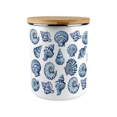Blue Sea Shells Extra Large Biscuit Tin