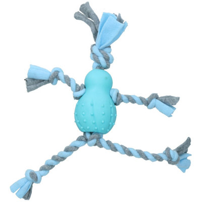 Blue Small Dog Puppy Fleecy Man Rubber Play Toy Great For Teeth & Gums ...