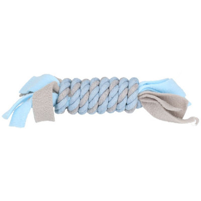 Blue Small Dog Puppy Fleecy Rope Coil Toy Great For Teeth & Gums