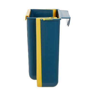 Blue Space-Saving Foldable Kitchen Trash Bin for Easy Cleanup 15cm H