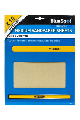 Blue Spot Tools - 10 Pce Medium Sandpapers | DIY at B&Q